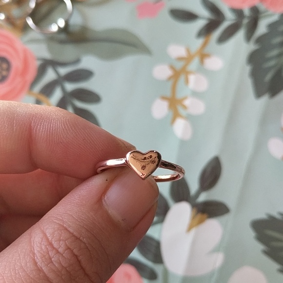 BaubleBar | Jewelry | Nwot Rose Gold Heart Stackable Ring | Poshmark